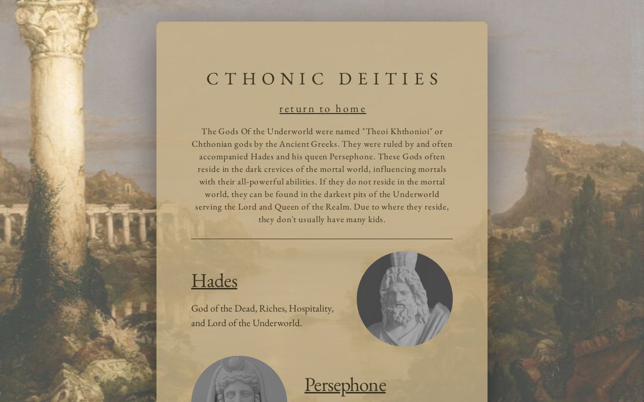 CTHONIC DEITIES